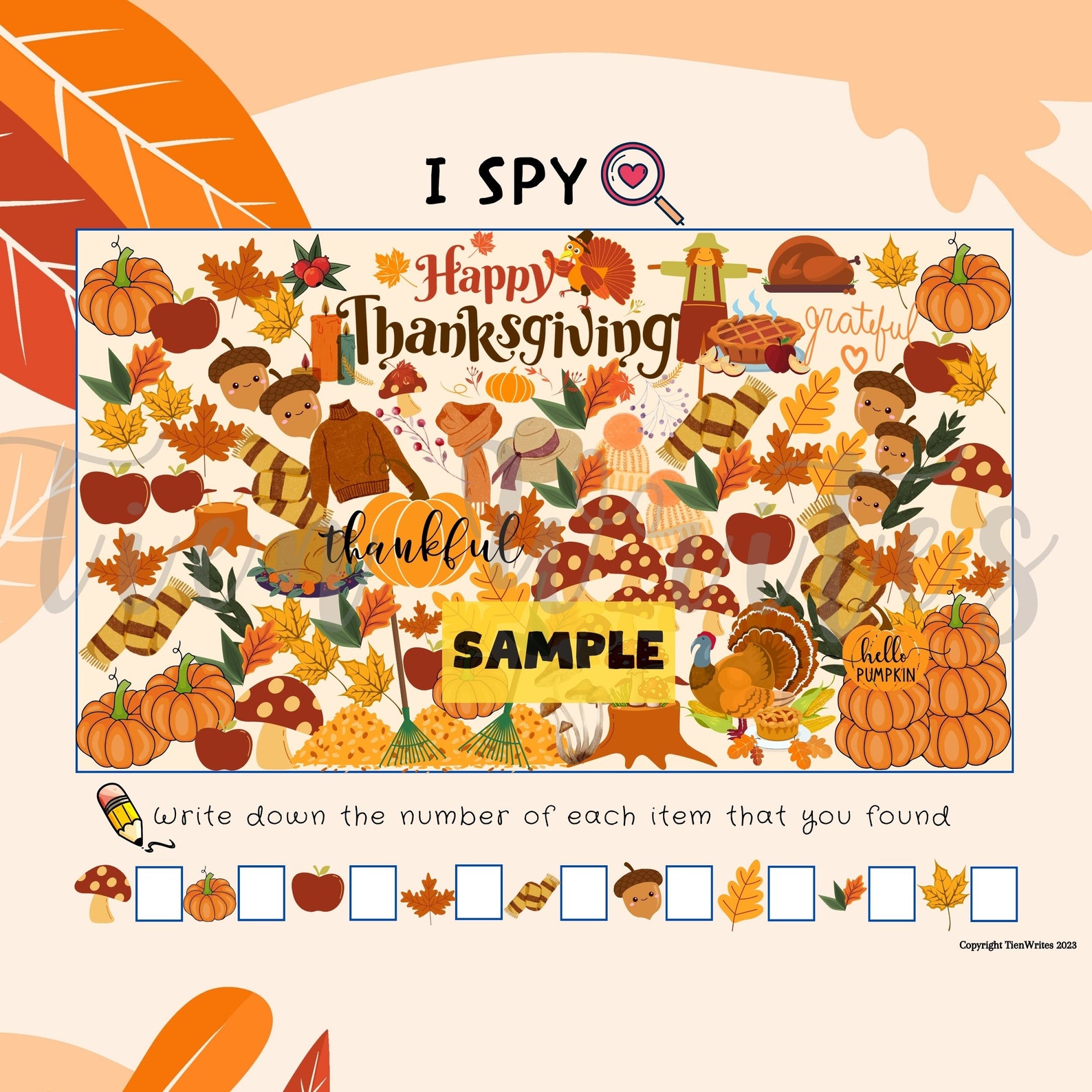 I Spy Autumn Fall Printable | Spy Games Kids, Halloween, Thanksgiving ...