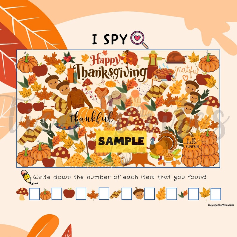 I Spy Autumn Fall Printable | Spy Games Kids, Halloween, Thanksgiving ...