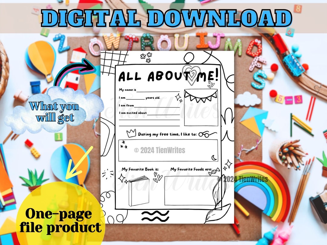 Get to Know Me Poster DIGITAL DOWNLOAD, Student of the Week, Get to ...