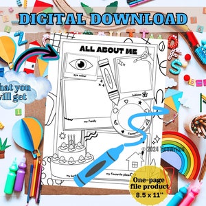 All About Me, Get to Know Me Printable | Homeschool Activity DIGITAL ...