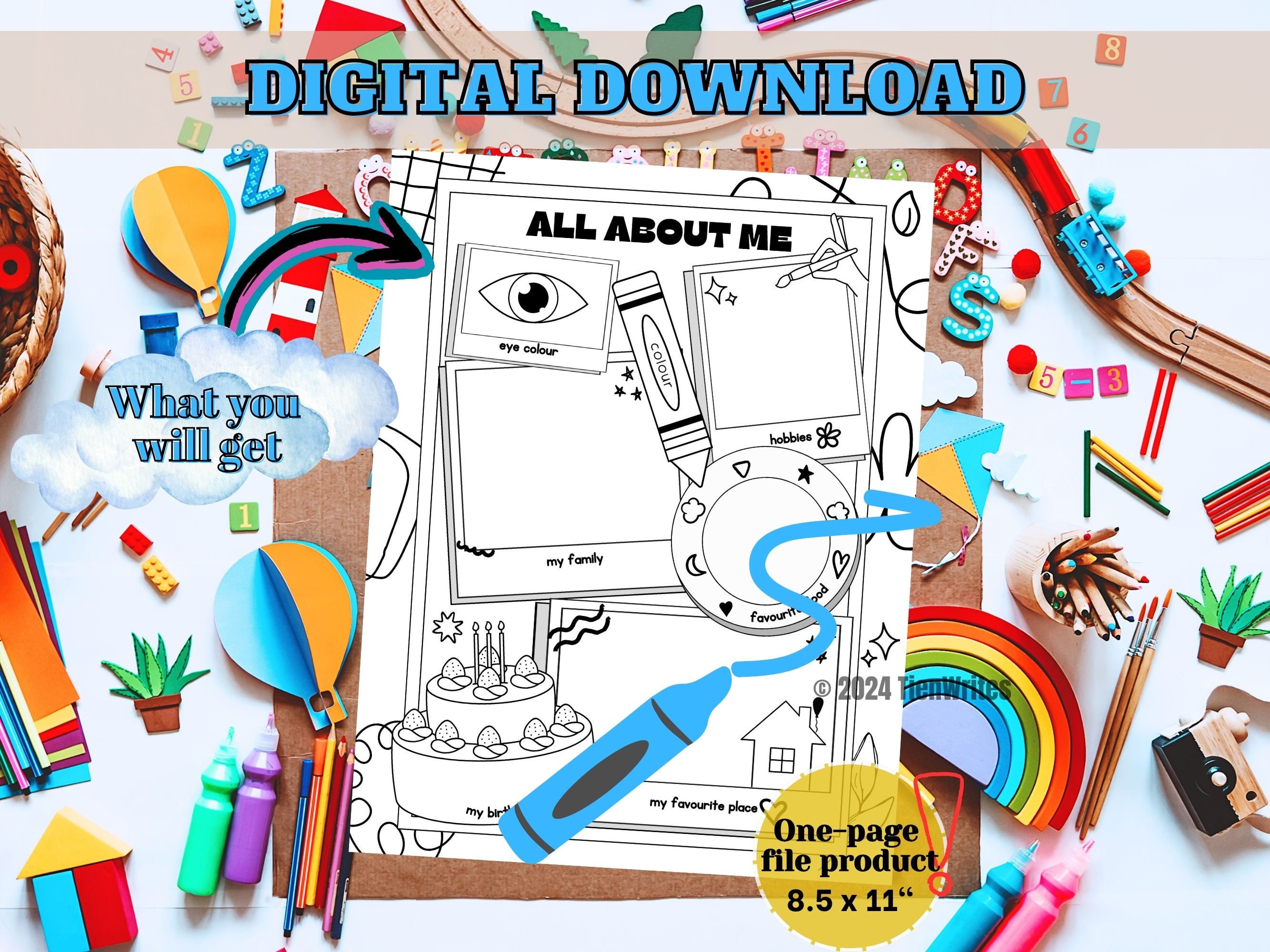 All About Me, Get to Know Me Printable Homeschool Activity DIGITAL ...