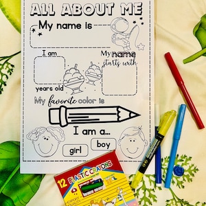 All About Me Sheets, Get to Know Me Printable | Back to School DIGITAL ...