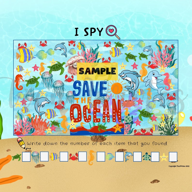 I Spy Summer Printable | Spy Games for Kids, I Spy Game Ocean & Sea ...