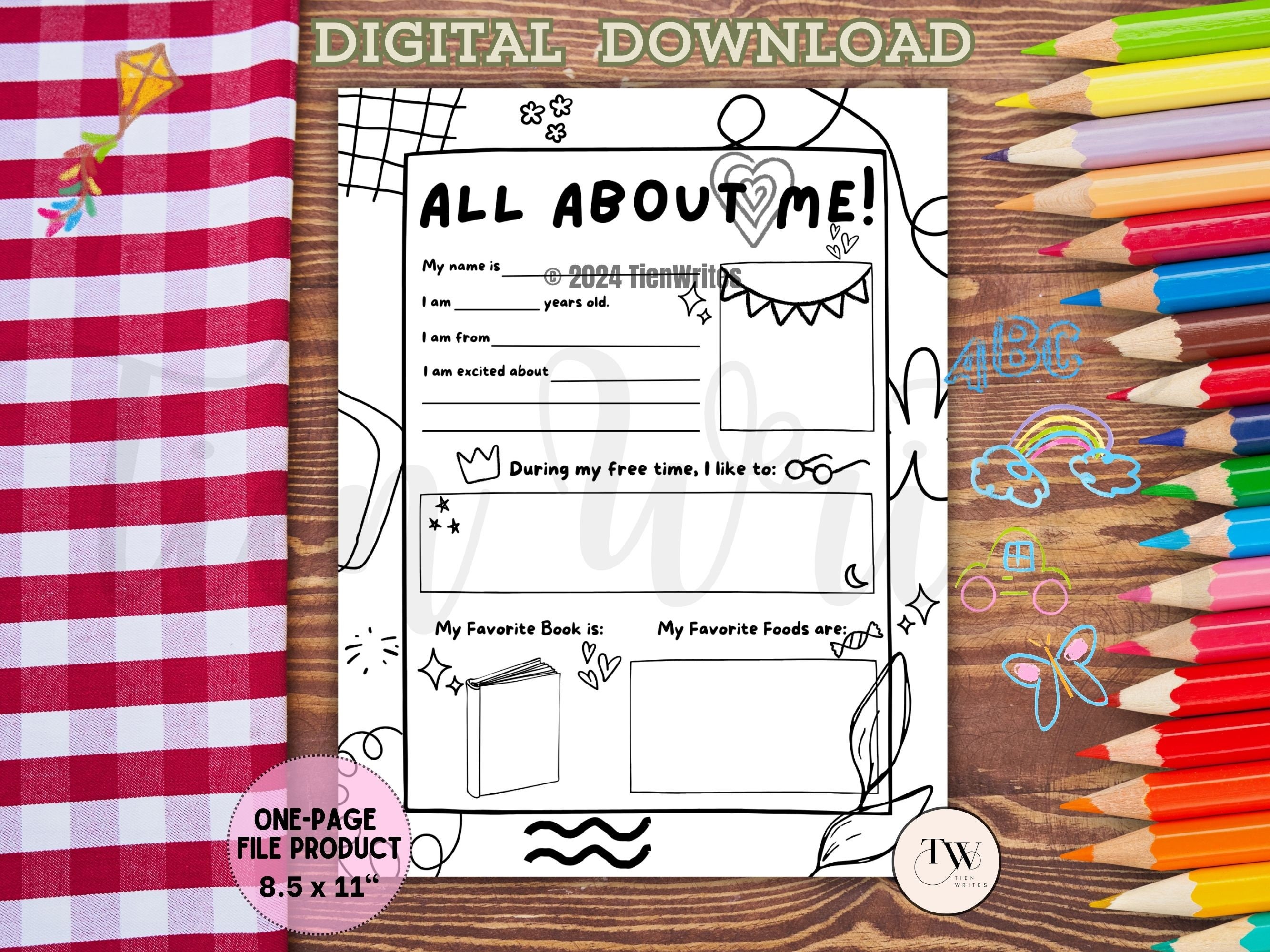 Get to Know Me Poster DIGITAL DOWNLOAD, Student of the Week, Get to ...