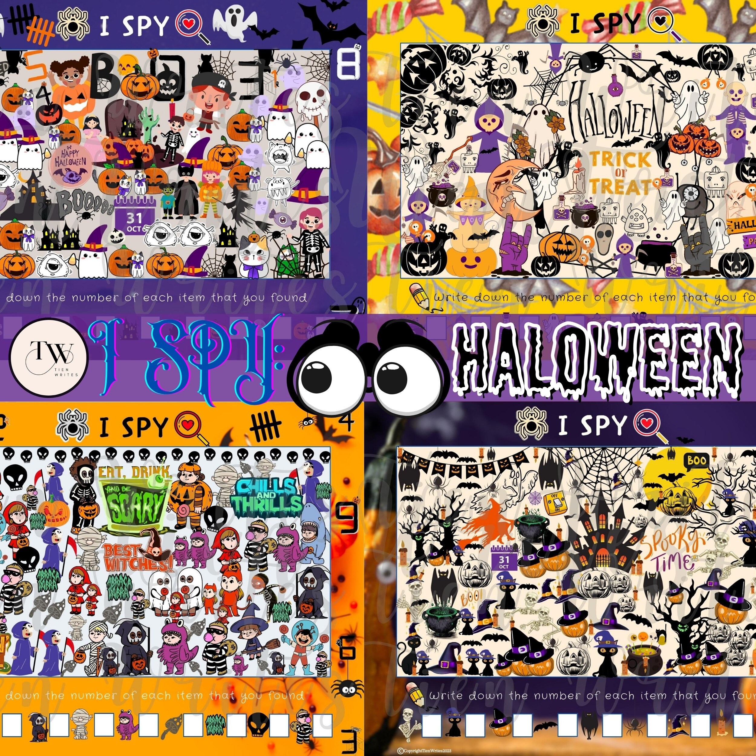 I Spy Halloween Printable Spy Games Kids Halloween Autumn - Etsy