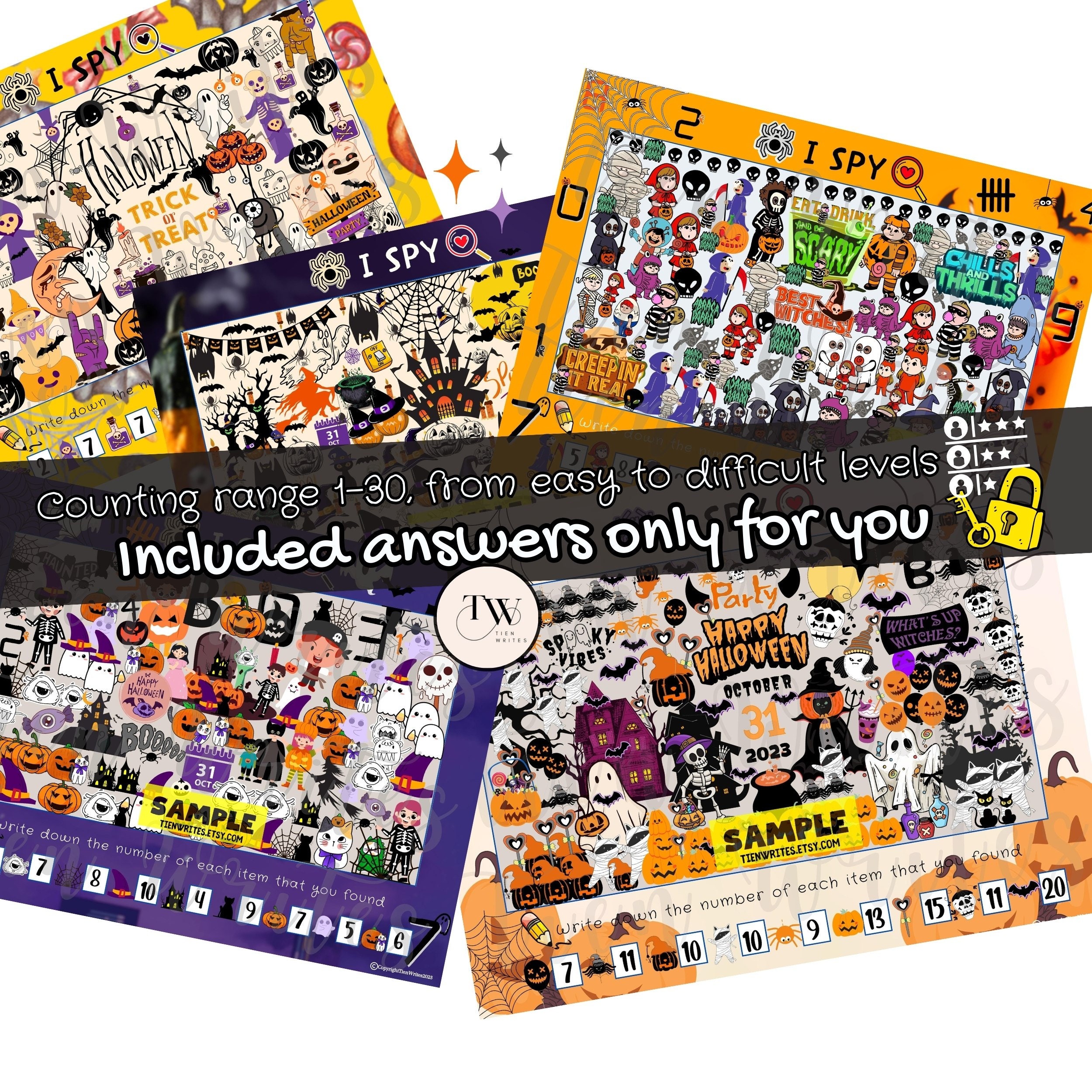 I Spy Halloween Printable Spy Games Kids Halloween Autumn - Etsy