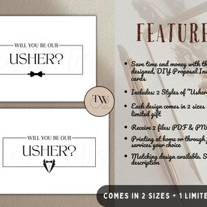 Usher Proposal Cards | Will You Be Our Usher Invitation, DIY Wedding ...