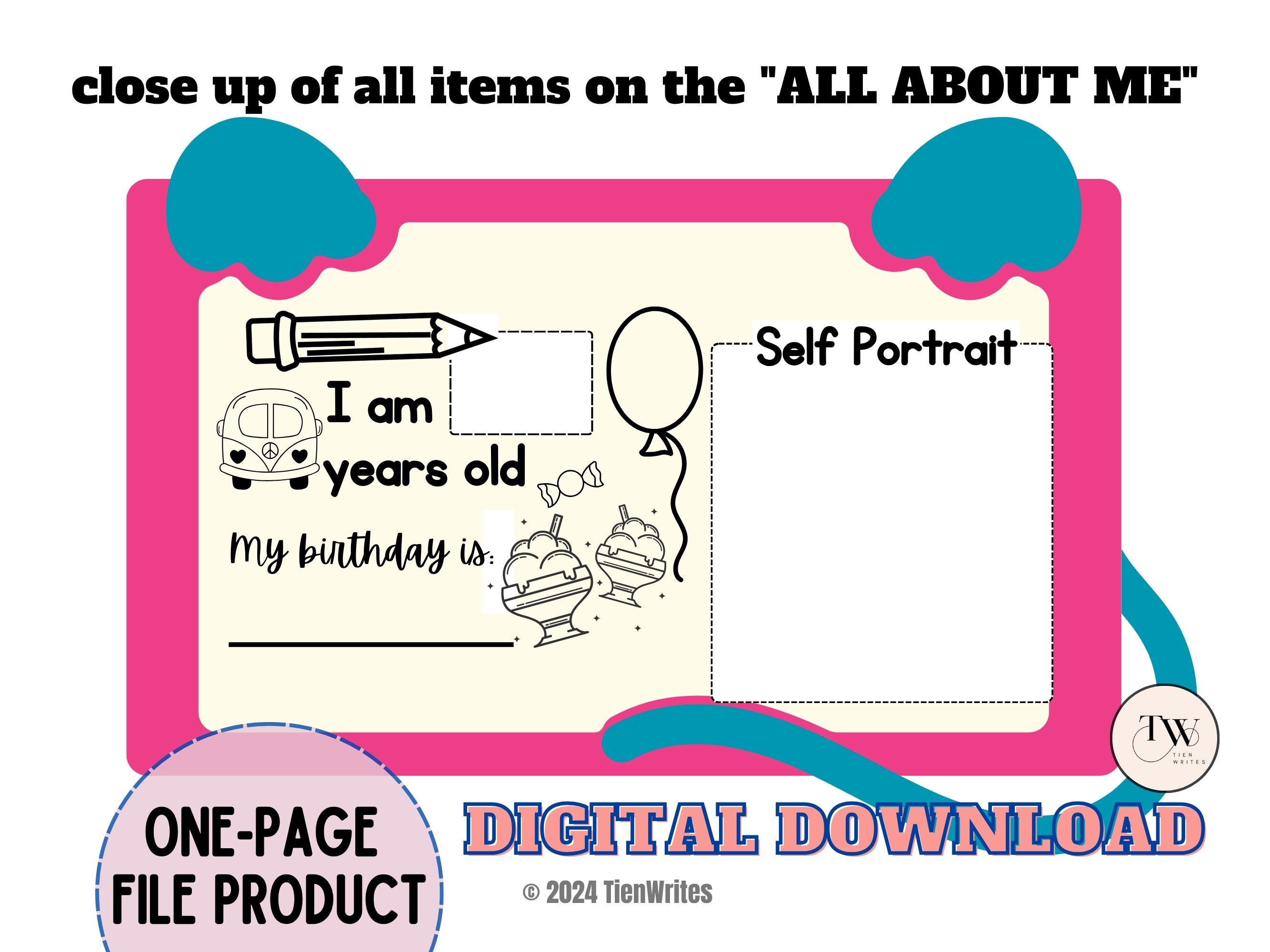 All About Me Sheets, Get to Know Me Printable | Back to School DIGITAL ...
