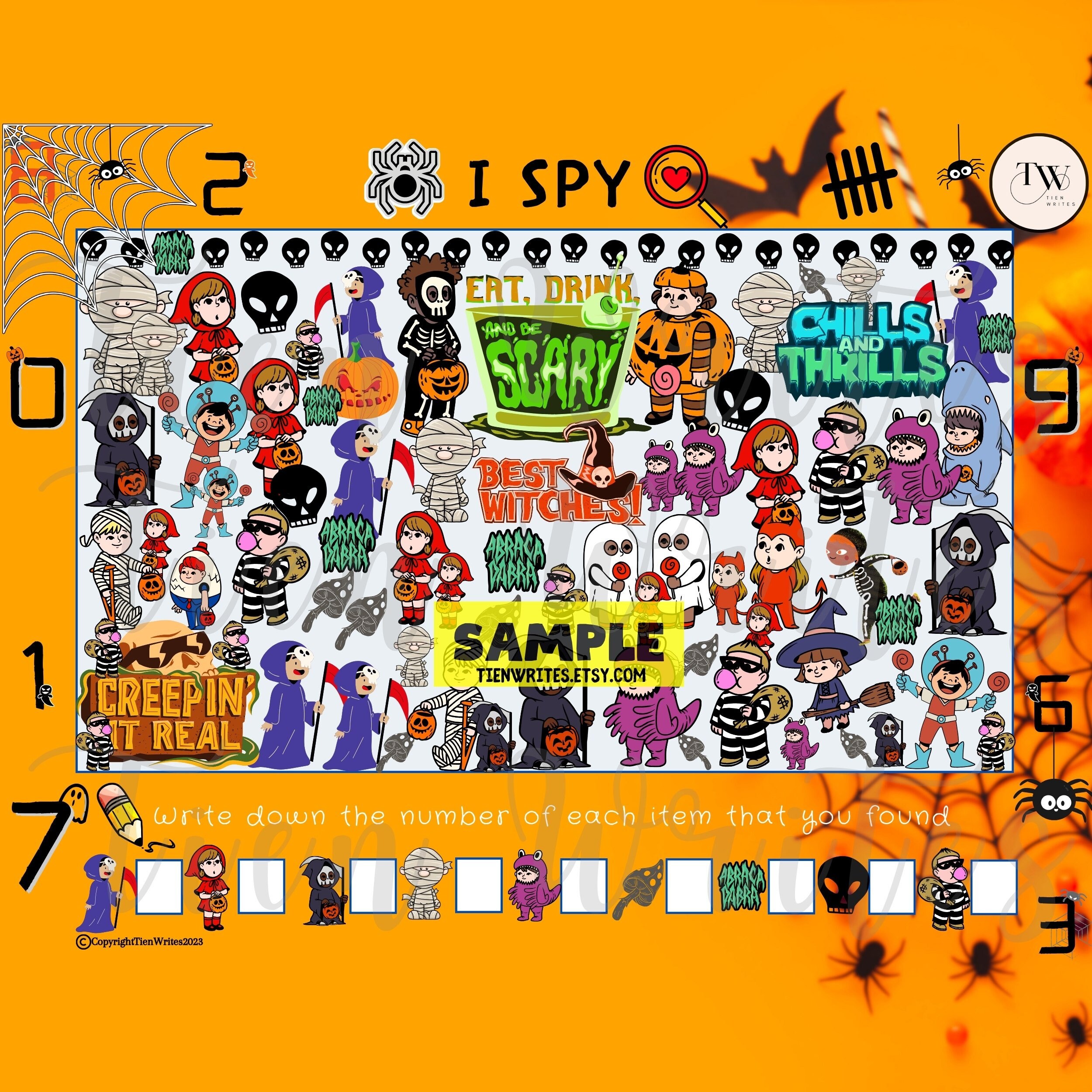 I Spy Halloween Printable Spy Games Kids Halloween Autumn - Etsy