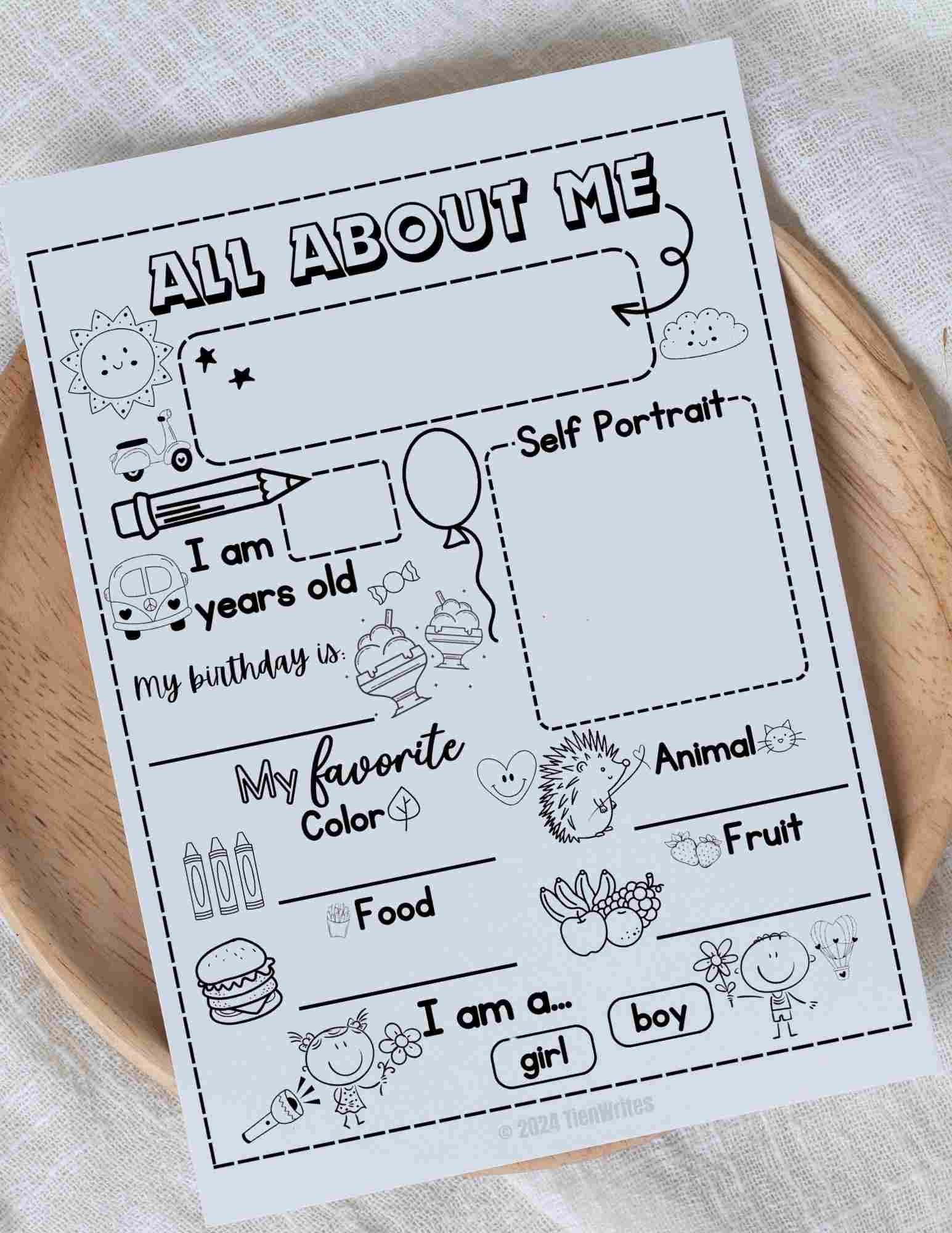 All About Me Sheets, Get to Know Me Printable Back to School DIGITAL ...