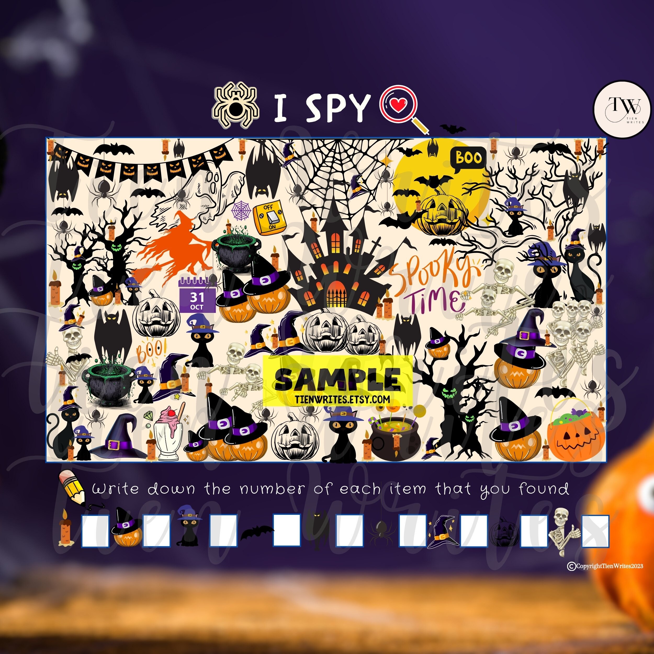 I Spy Halloween Printable Spy Games Kids Halloween Autumn - Etsy