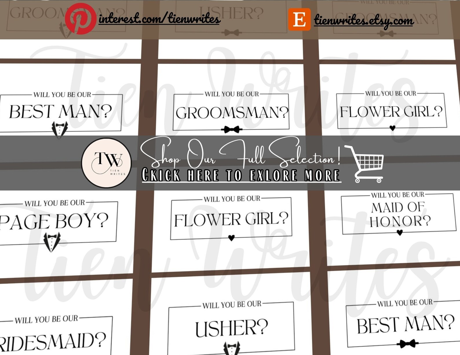 Usher Proposal Cards | Will You Be Our Usher Invitation, DIY Wedding ...