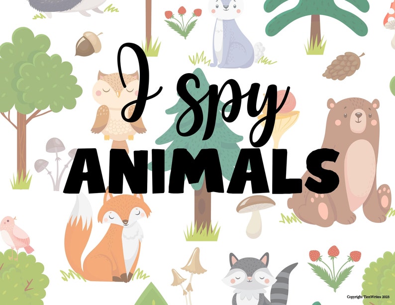 I Spy Woodland Animals Printable | Spy Games for Kids, I Spy Rabbit ...