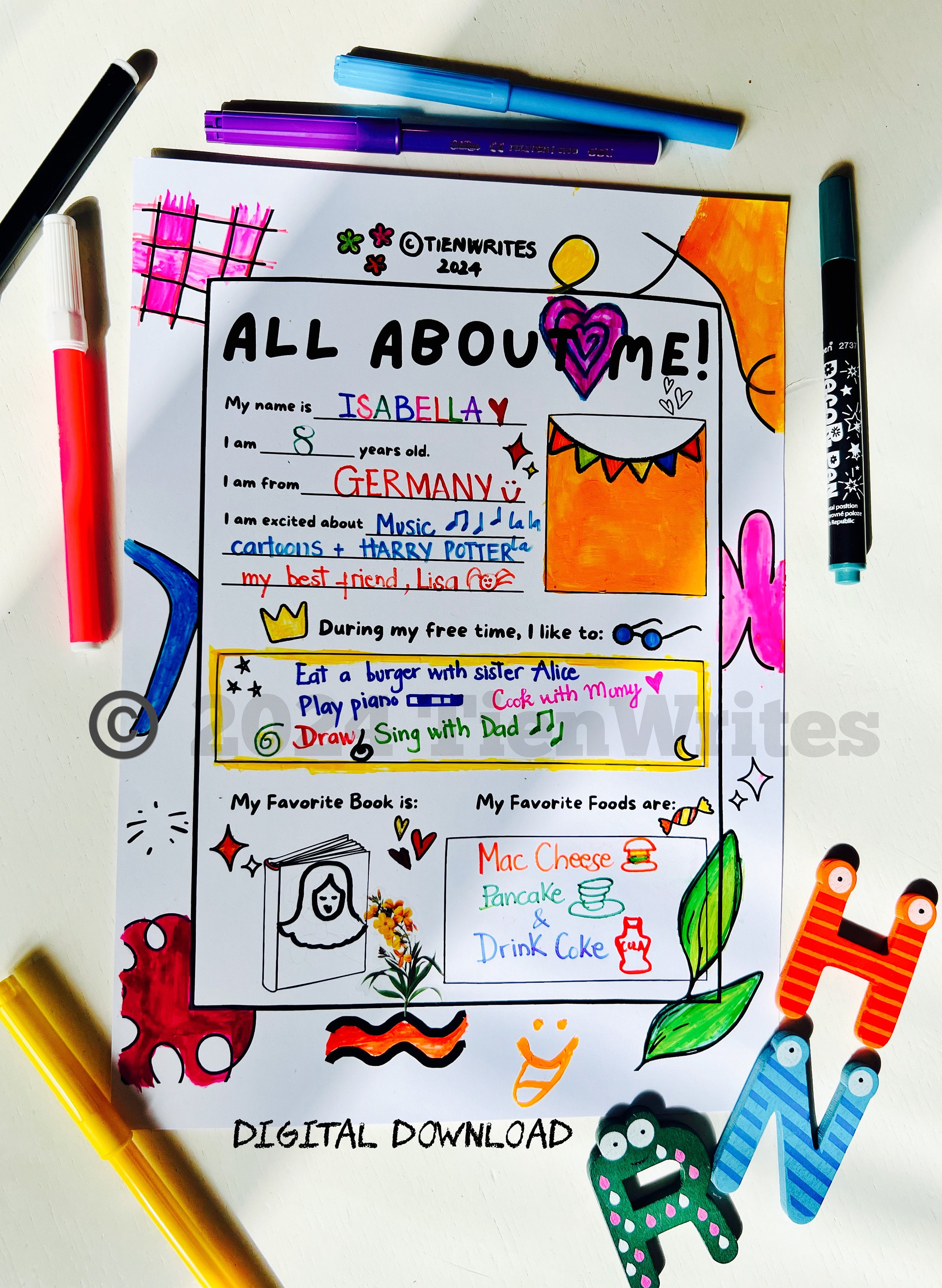 Get to Know Me Poster DIGITAL DOWNLOAD, Student of the Week, Get to ...