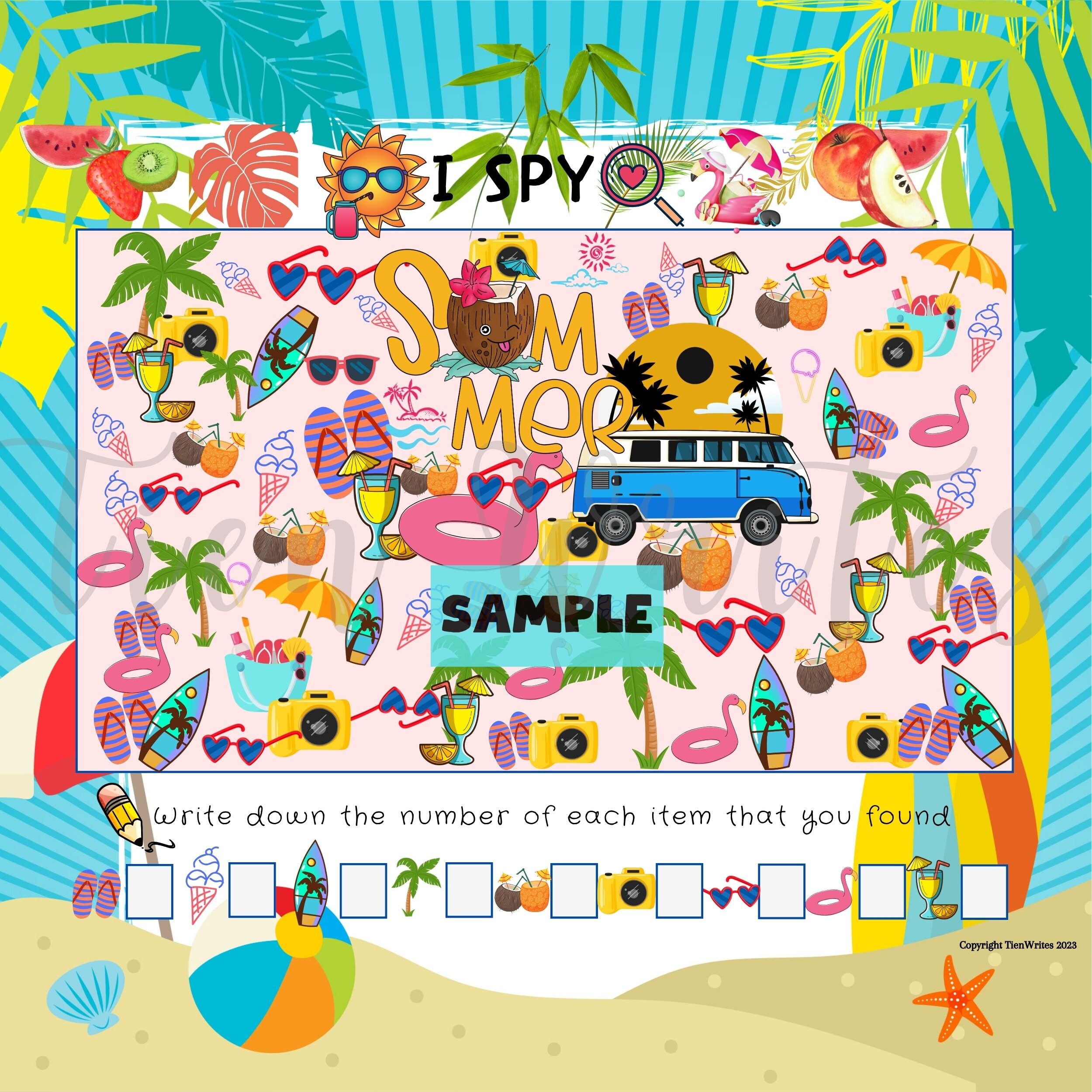 I Spy Summer Printable | Spy Games for Kids, I Spy Game Ocean & Sea ...