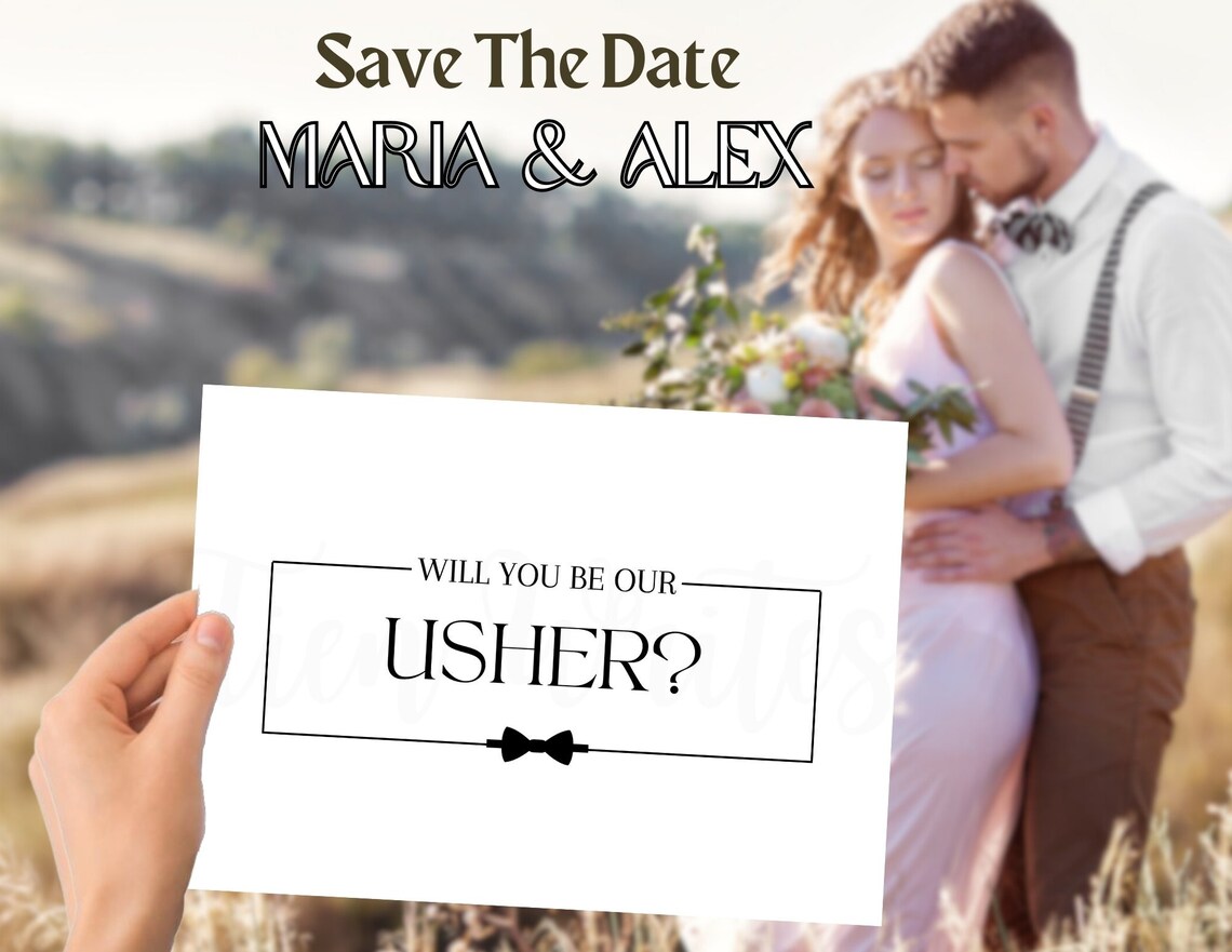 Usher Proposal Cards Will You Be Our Usher Invitation DIY - Etsy