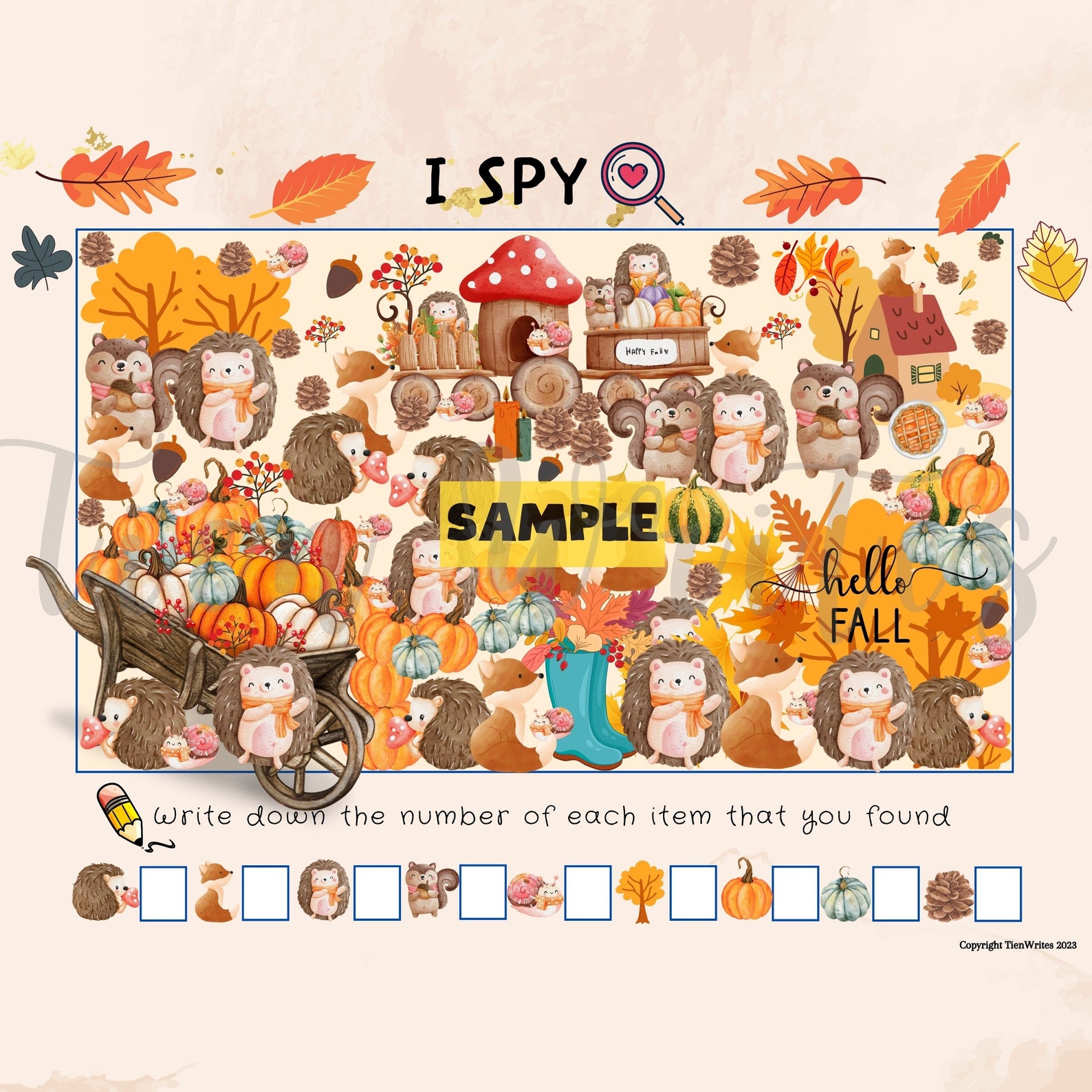 I Spy Autumn Fall Printable | Spy Games Kids, Halloween, Thanksgiving ...