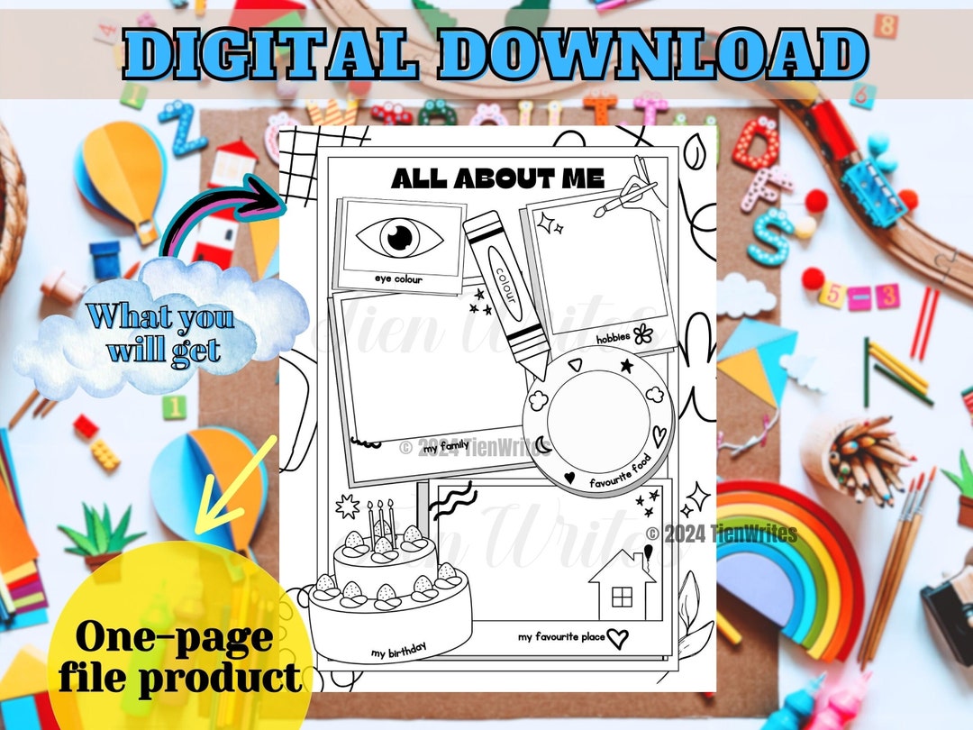 All About Me, Get to Know Me Printable | Homeschool Activity DIGITAL ...