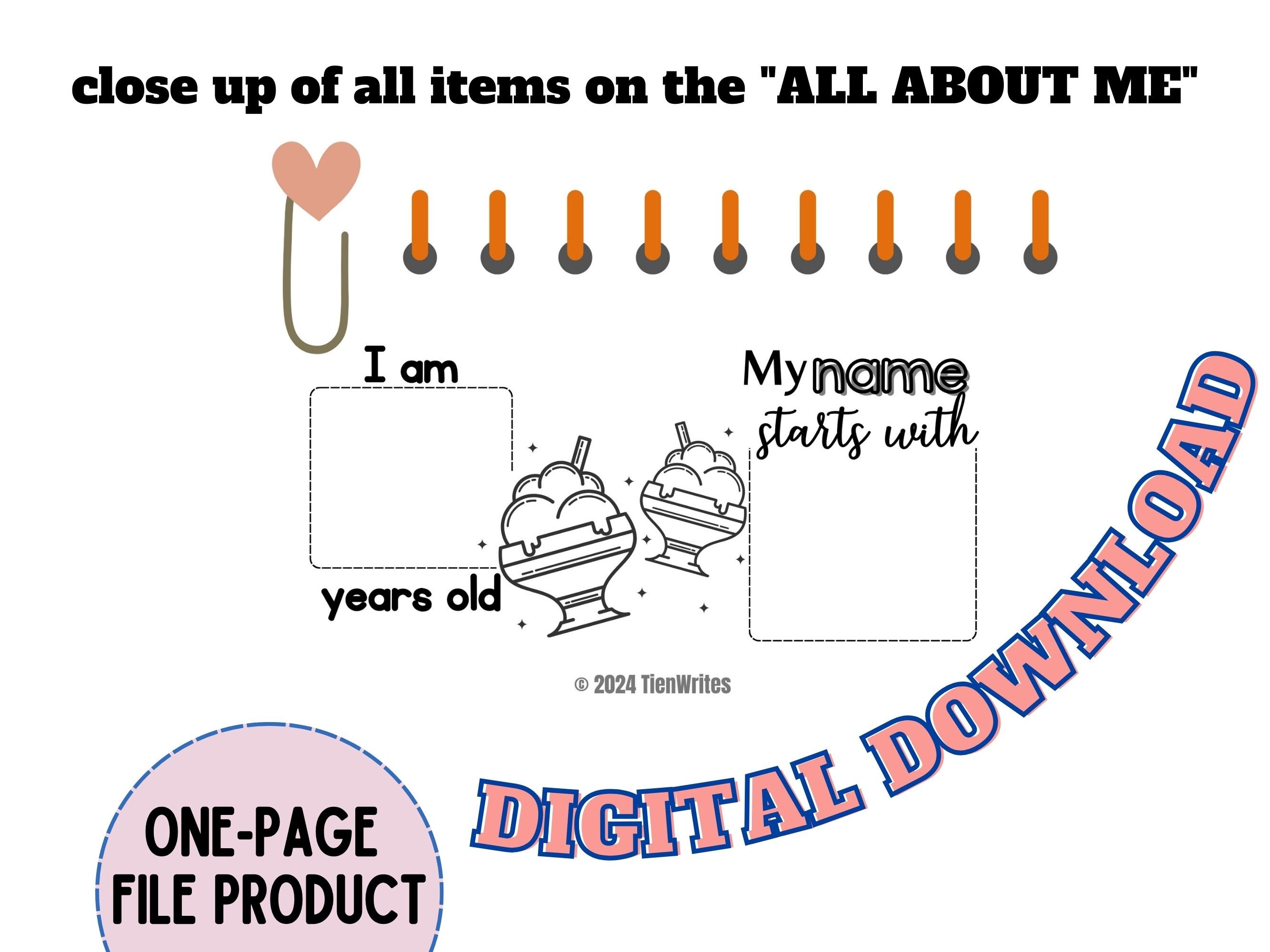 All About Me Sheets, Get to Know Me Printable | Back to School DIGITAL ...