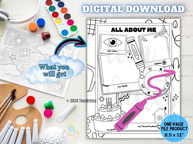 All About Me, Get to Know Me Printable Homeschool Activity DIGITAL ...