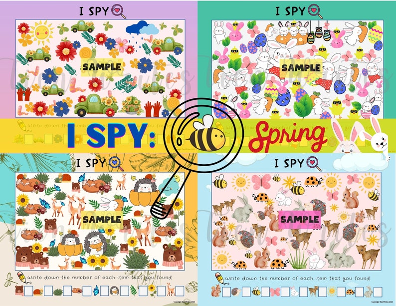 I Spy Spring Easter | I Spy Games Animals Sheet for Kids, Spy Kids ...