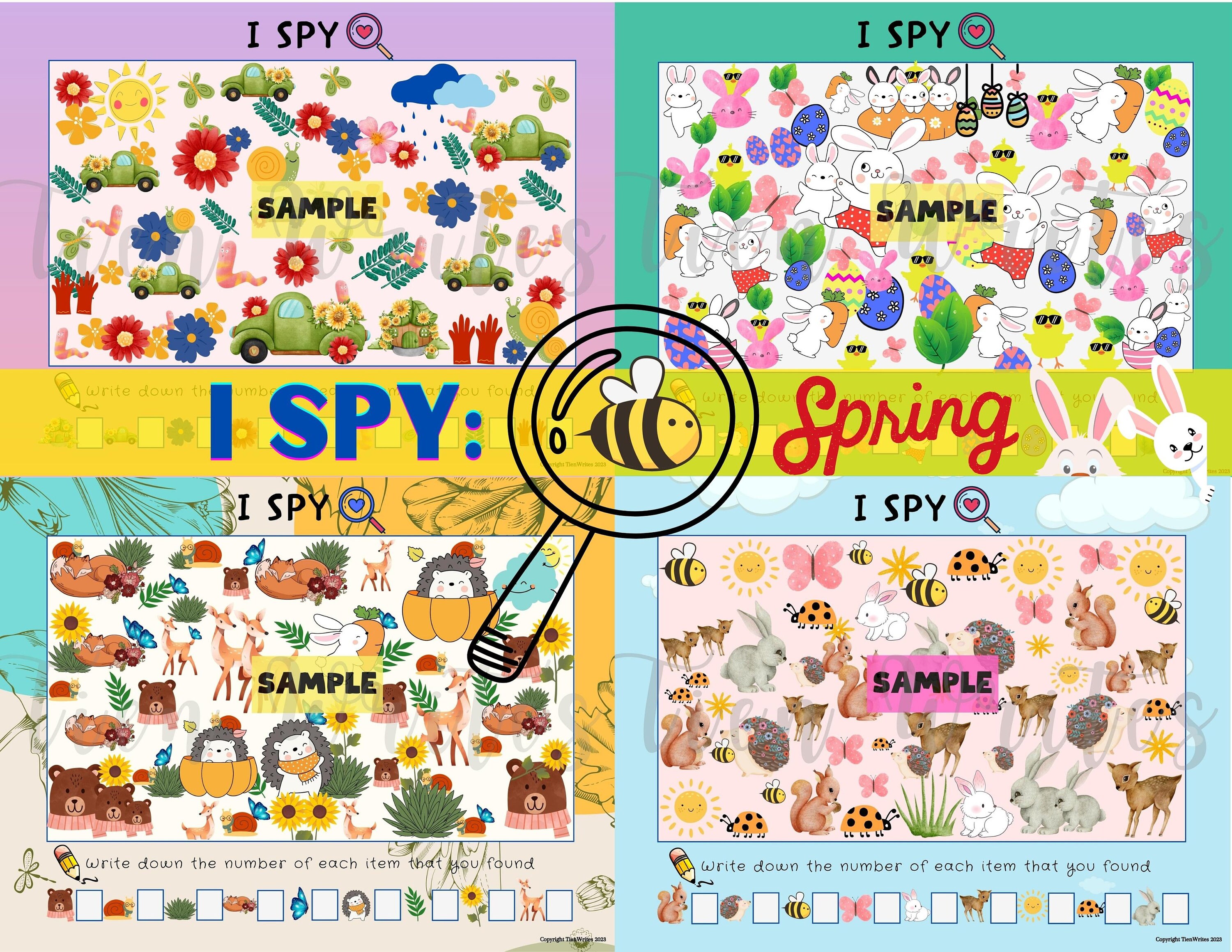 I Spy Spring Easter | I Spy Games Animals Sheet for Kids, Spy Kids ...