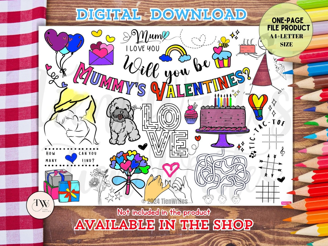 I Love My Mom Coloring Sheet, DIGITAL DOWNLOAD, Home Activity, All ...