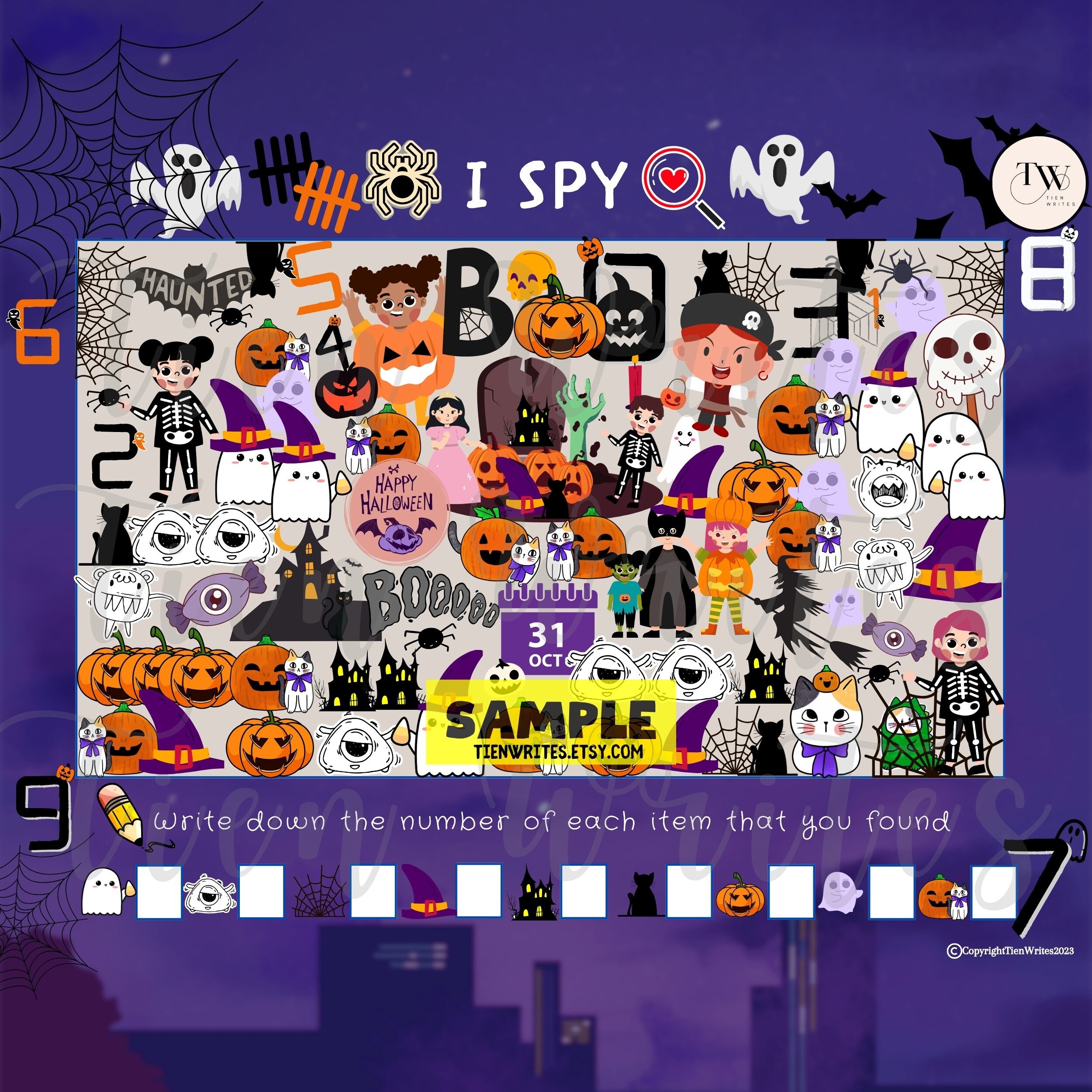 I Spy Halloween Printable Spy Games Kids Halloween Autumn - Etsy