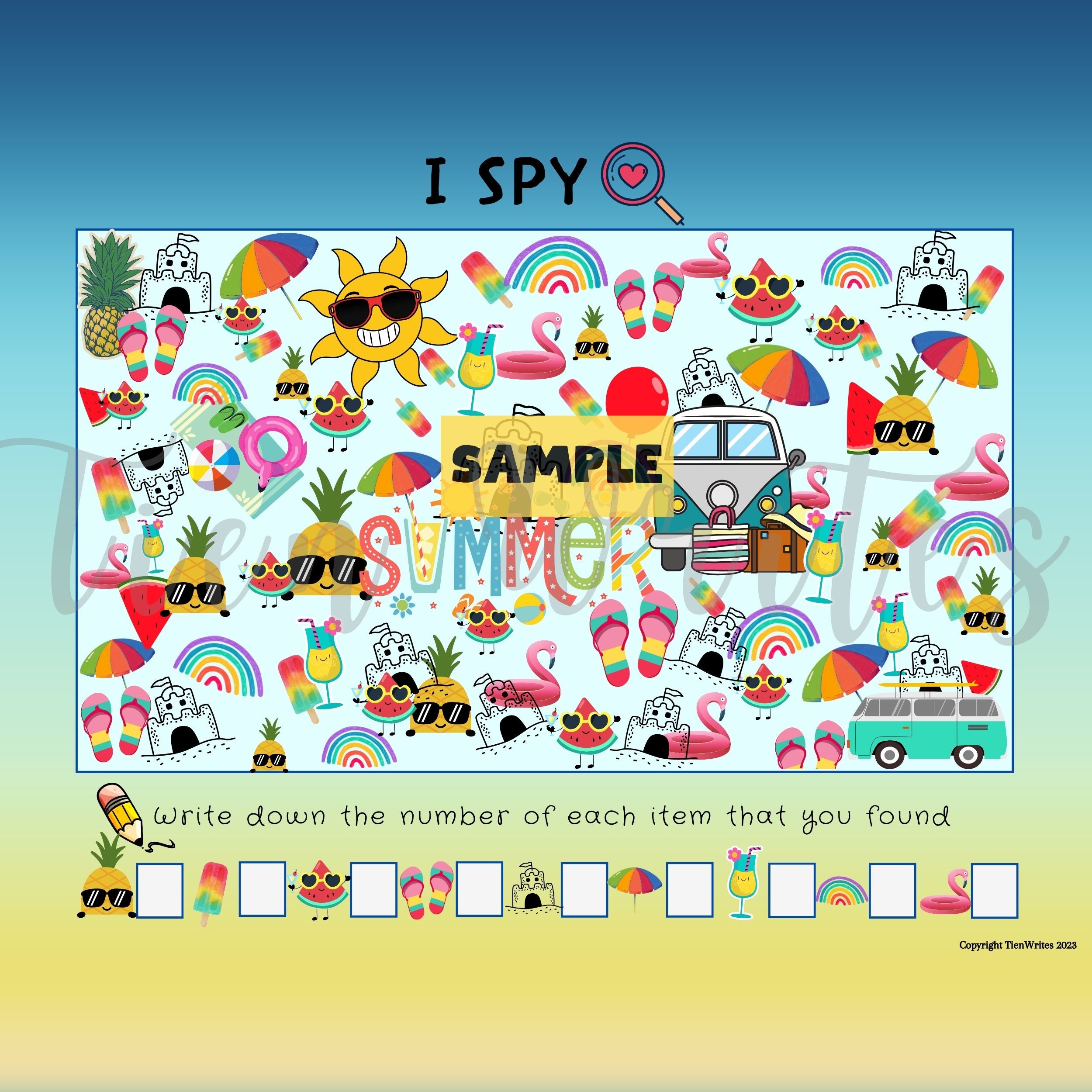 I Spy Summer Printable | Spy Games for Kids, I Spy Game Ocean & Sea ...