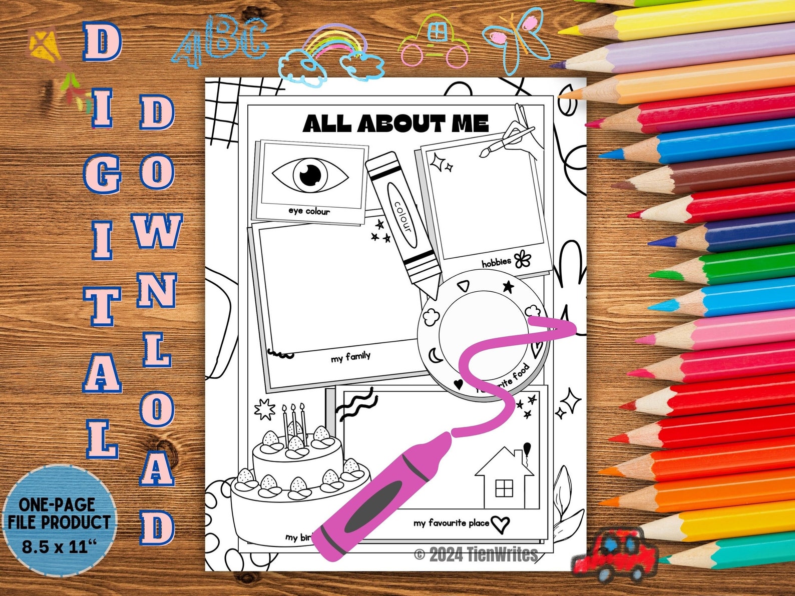 All About Me, Get to Know Me Printable Homeschool Activity DIGITAL ...