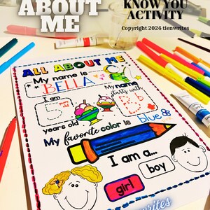 All About Me Sheets, Get to Know Me Printable | Back to School DIGITAL ...