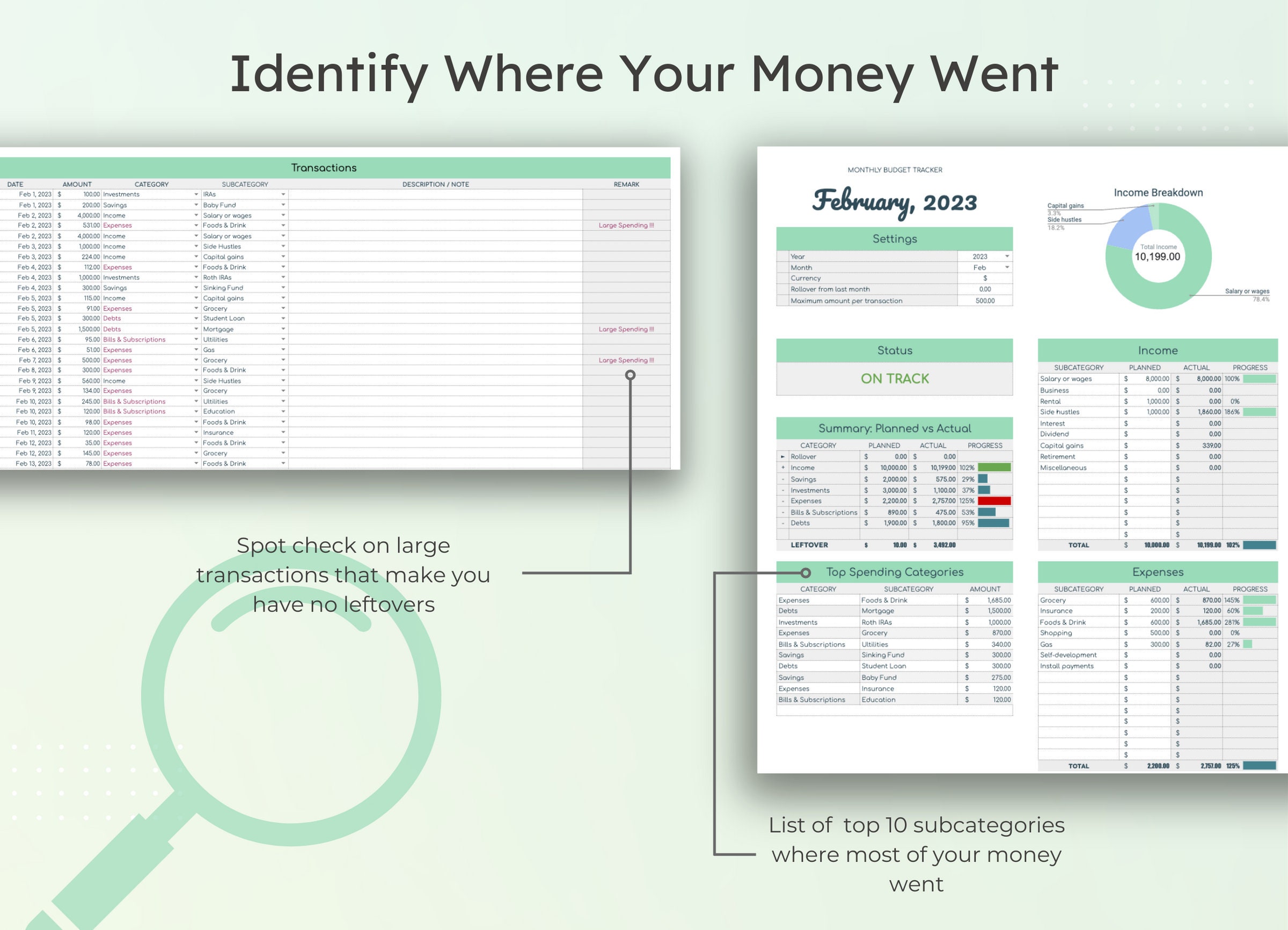 Monthly Budget Tracker Spreadsheet Template for Google Sheets ...