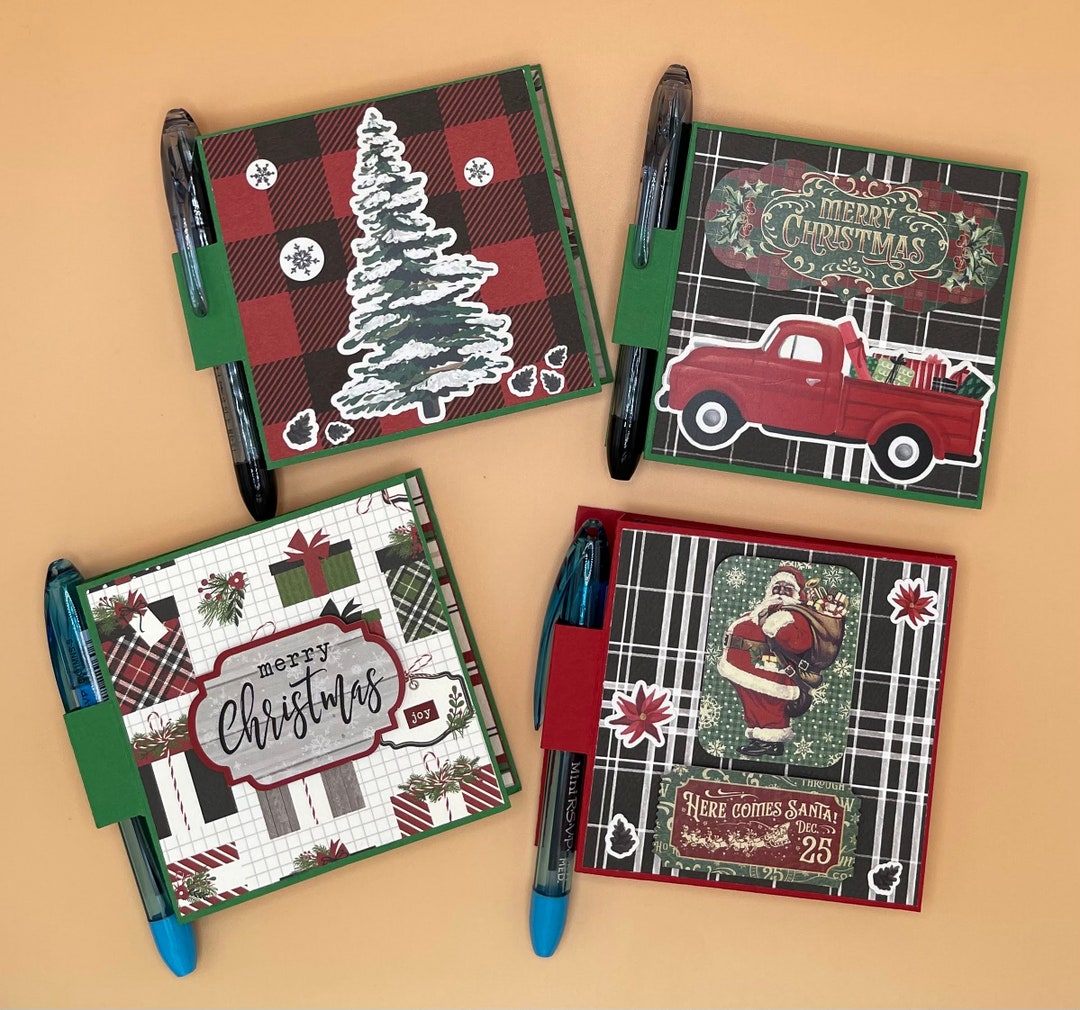 Handcrafted Christmas-themed Post-it Note Holders With Mini Ballpoint ...