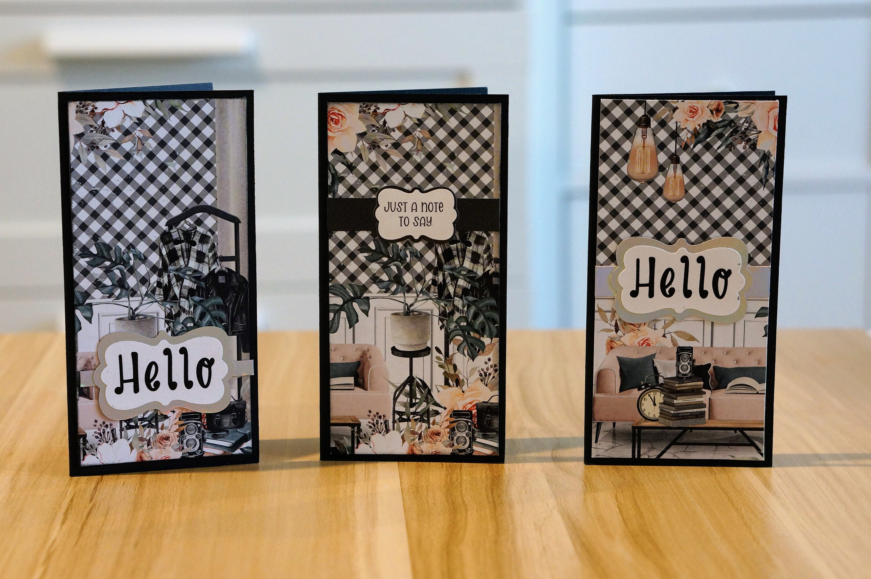 Set of 10 Handmade Mini Slimline Greeting Cards With Envelopes - Etsy