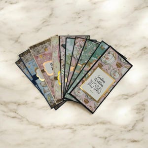 Set of 10 Handmade Mini Slimline Greeting Cards With Envelopes - Etsy