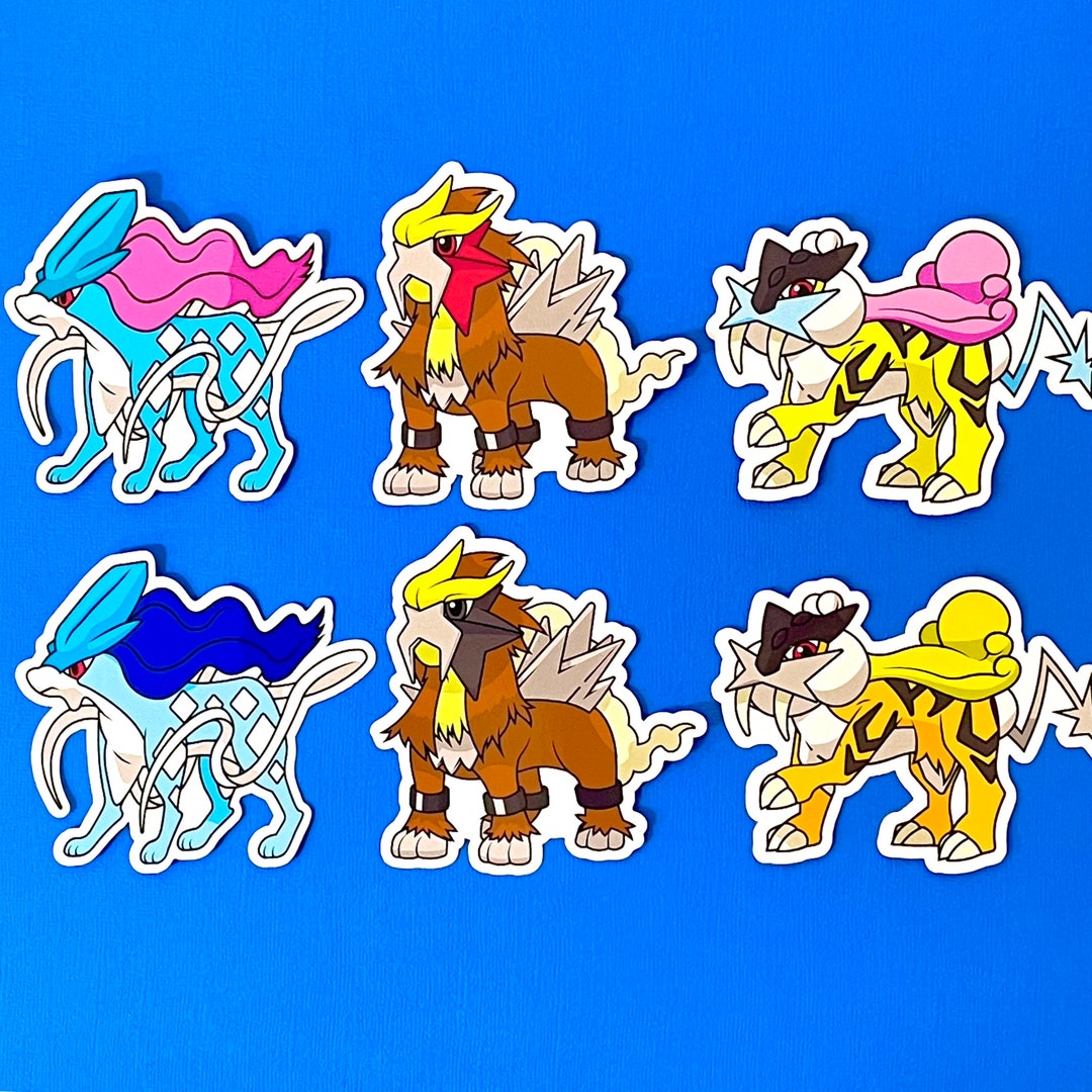 Suicune Sticker Entei Sticker Raikou Sticker Legendary - Etsy