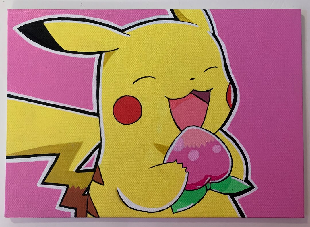 Pikachu Pokémon A5 Canvas Panel Painting - Etsy