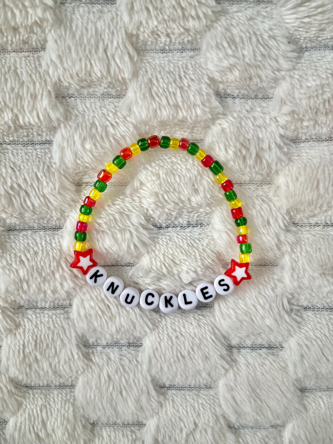 Knuckles the Echidna Sonic Handmade Beaded Bracelet - Etsy