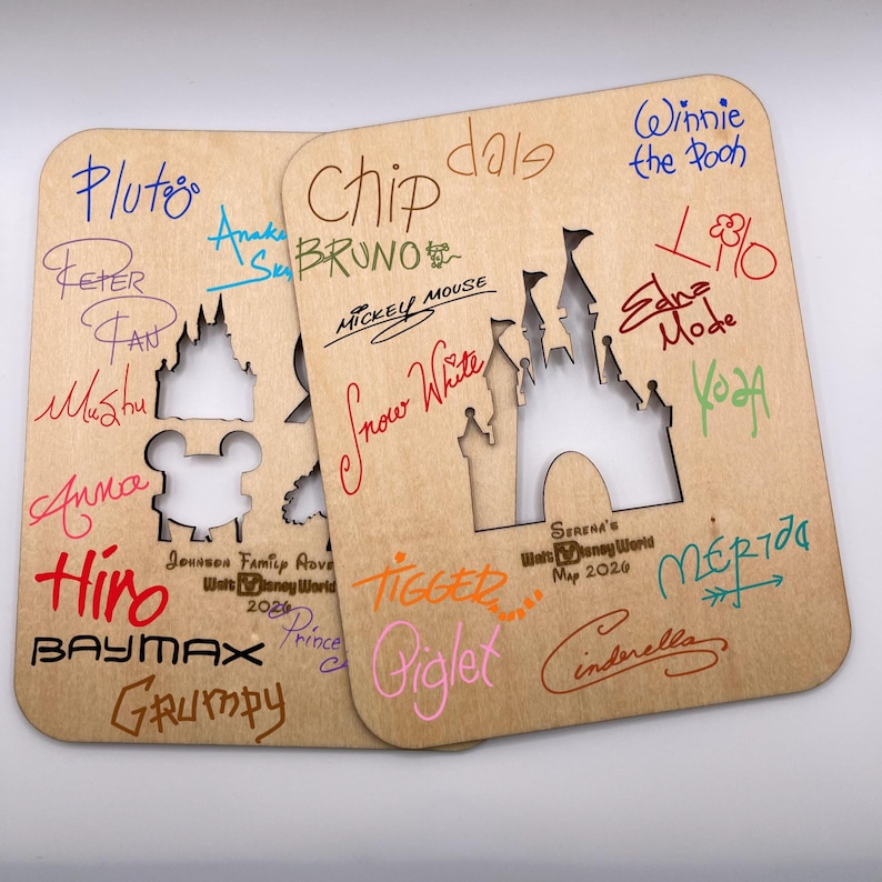 Personalized Disney Parks Autograph Sign Card, Disneyworld Disneyland ...