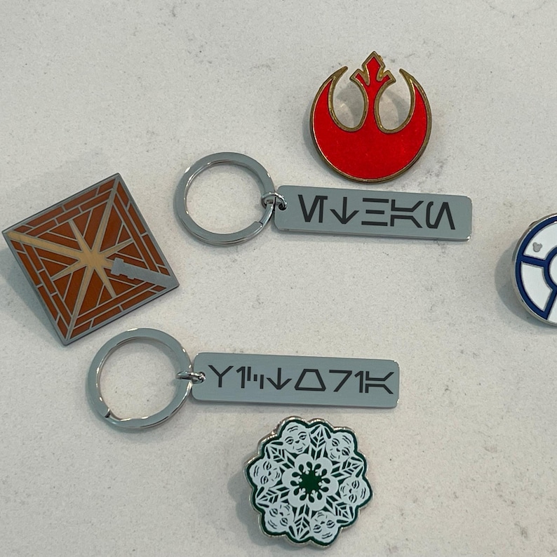 Personalized Stainless Steel Keychain, Custom Aurebesh (star Wars Font ...