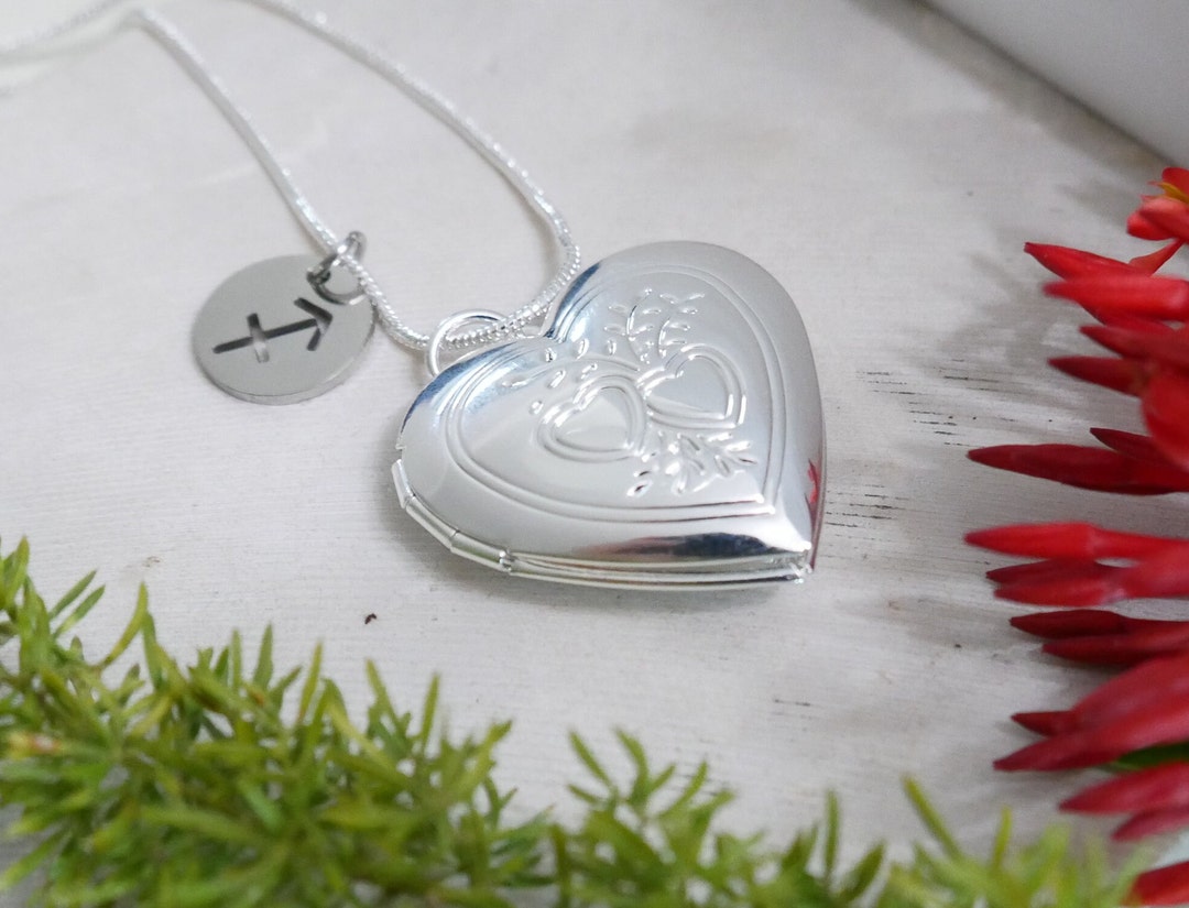 Heart Flower Locket Necklace With Photo, Pendant With Zodiac Sign, Love ...