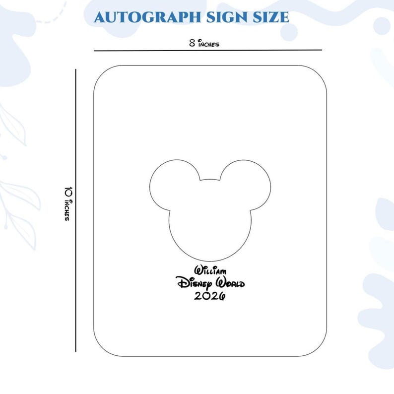 Personalized Disney Parks Autograph Sign Card, Disneyworld Disneyland ...