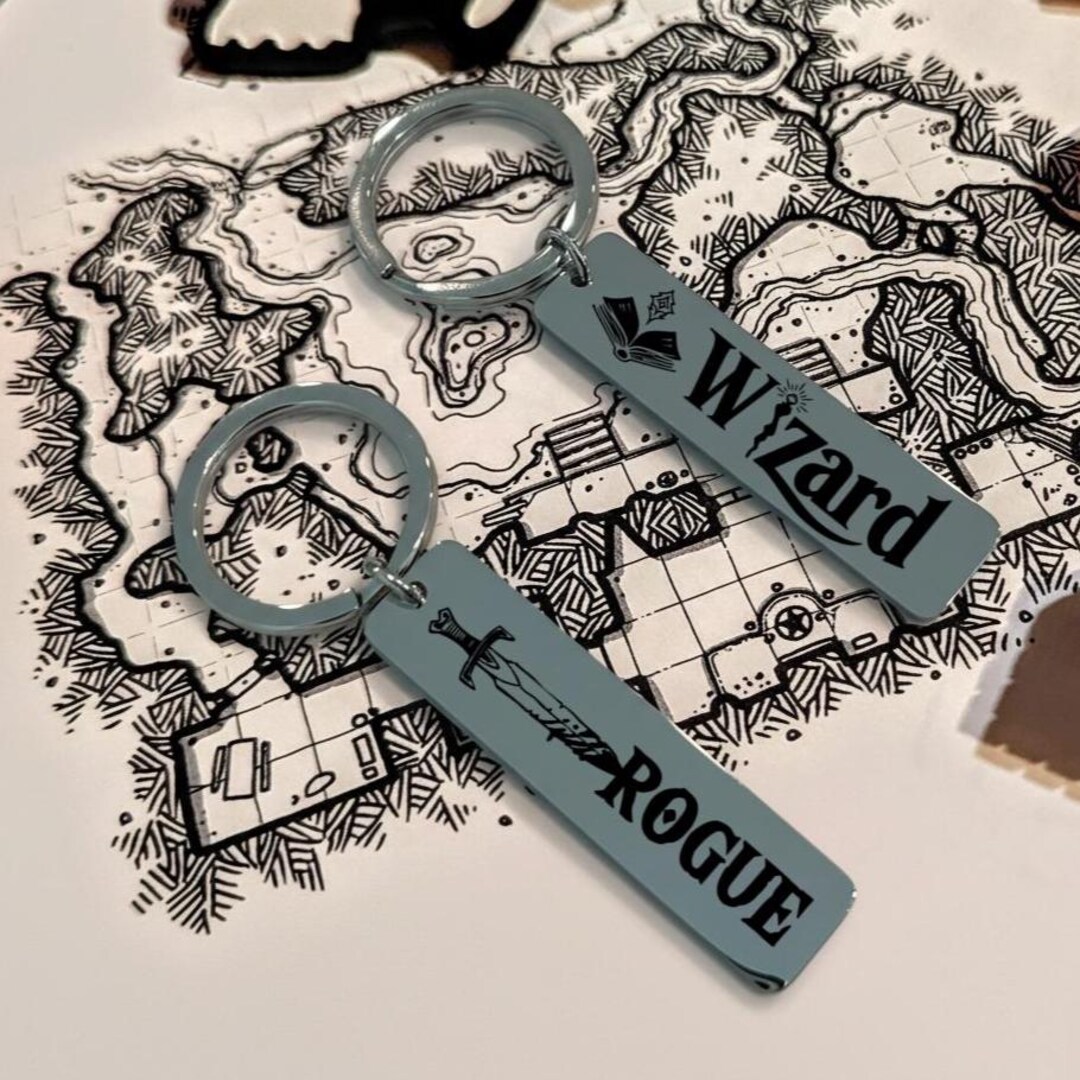 Personalized Dnd Stainless Steel Keychain, Dungeons and Dragons Gift ...