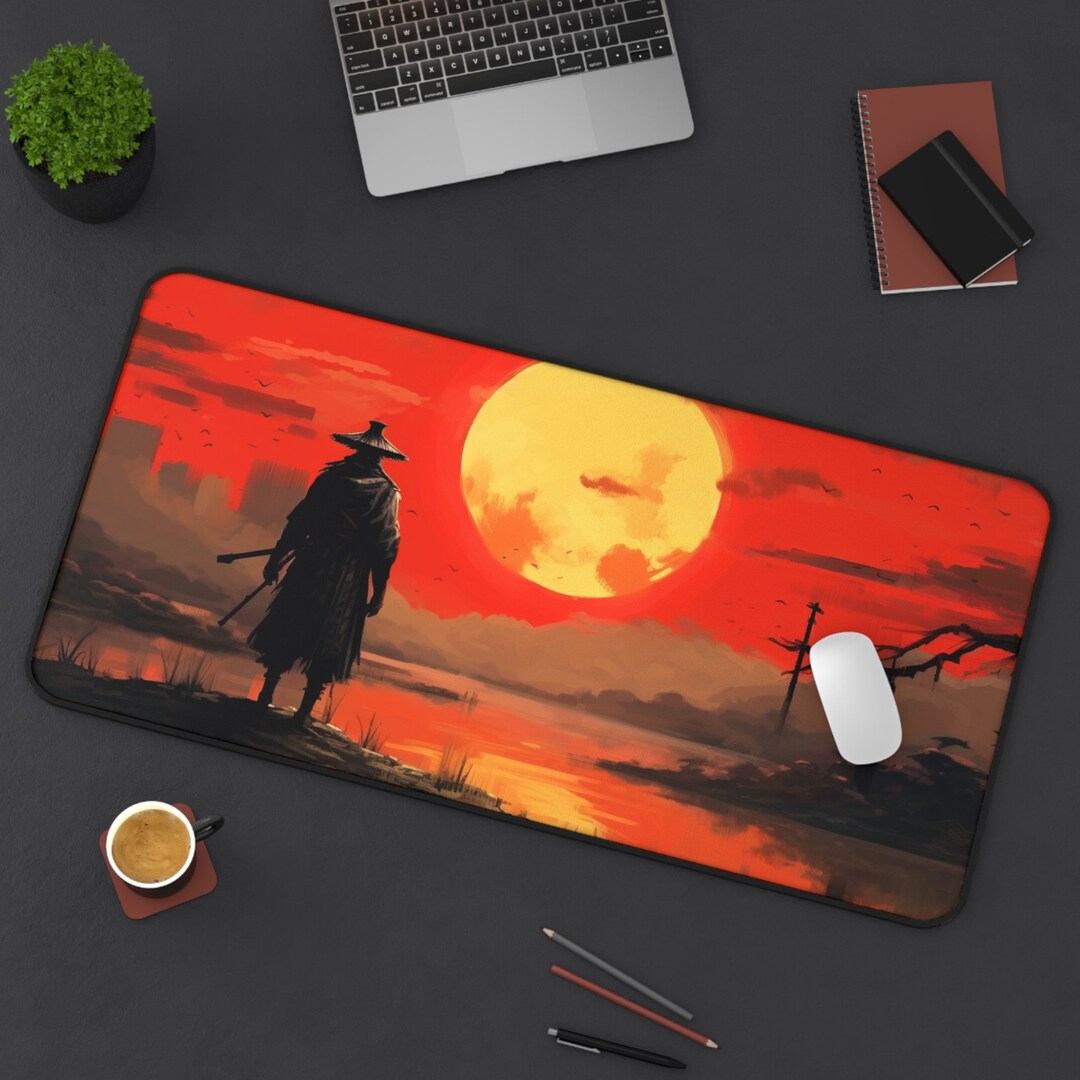 Japanese Samurai Gaming Mousepad for Gamers Desk Mat for Computer Desk ...