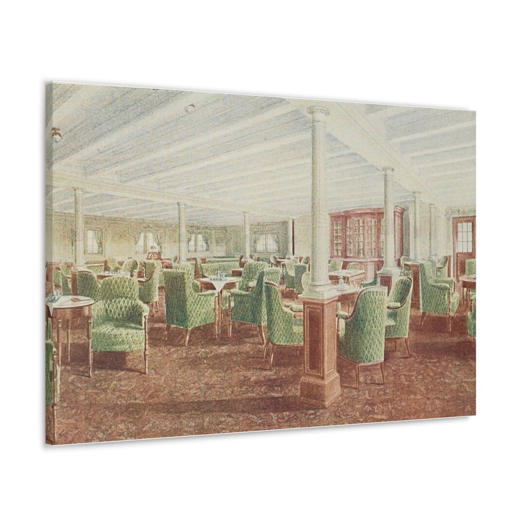 Titanic & Olympic Second Class Library Advertisement Canvas - Etsy