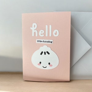 Hello Little Dumpling Card Baby Shower Card Handmade Card Steam ...