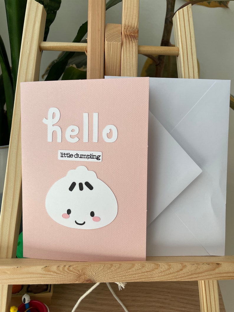 Hello Little Dumpling Card Baby Shower Card Handmade Card Steam ...