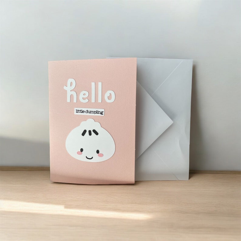 Hello Little Dumpling Card Baby Shower Card Handmade Card Steam ...