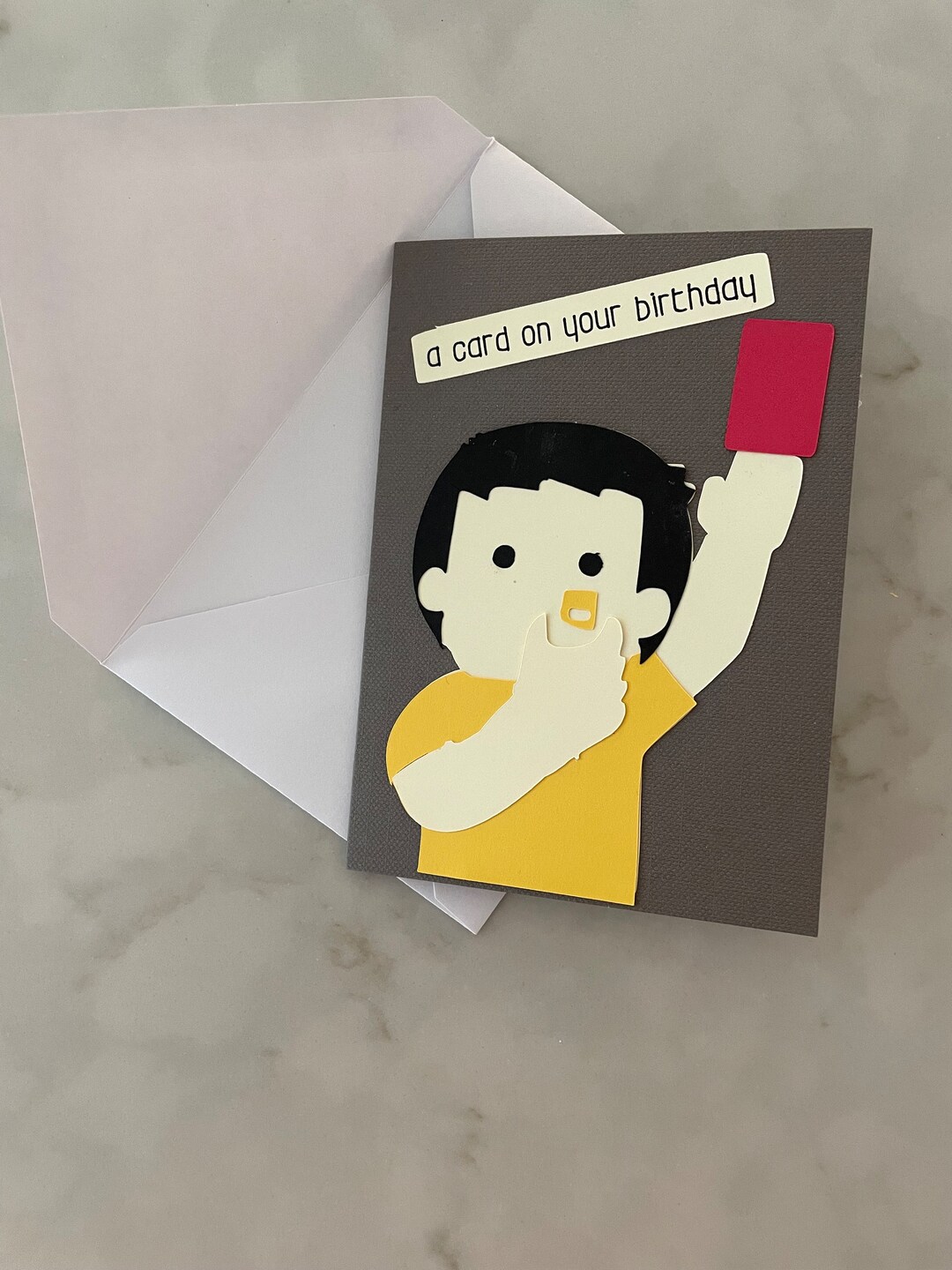 A Card on Your Birthday Card Handmade Greeting Card Red Soccer FOOTBALL ...