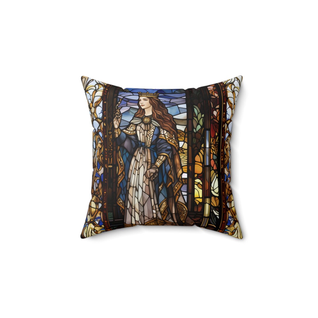 Made for a Queen Stained Glass Cathedral Style Spun Polyester - Etsy